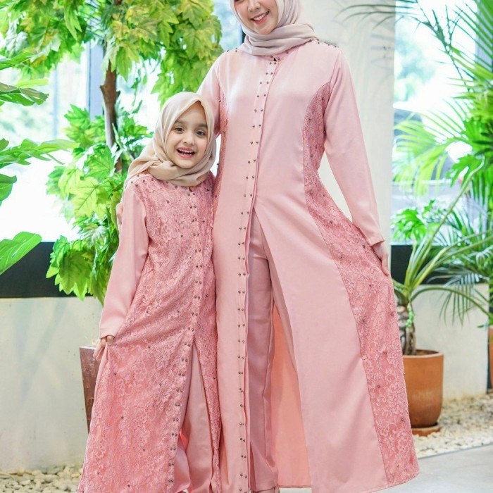 Jual Set-Family-Muslim-Busana- Couple Ibu Dan Anak Wilona Set Celana ...
