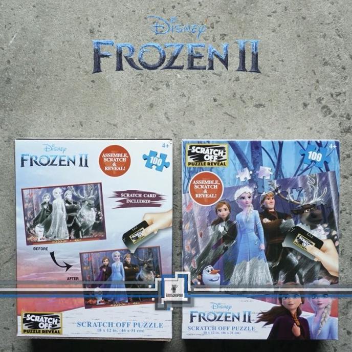Jual Prime 3D Frozen 2 Scratch Off Puzzle Elsa Anna Olaf Kristoff 63Pcs ...