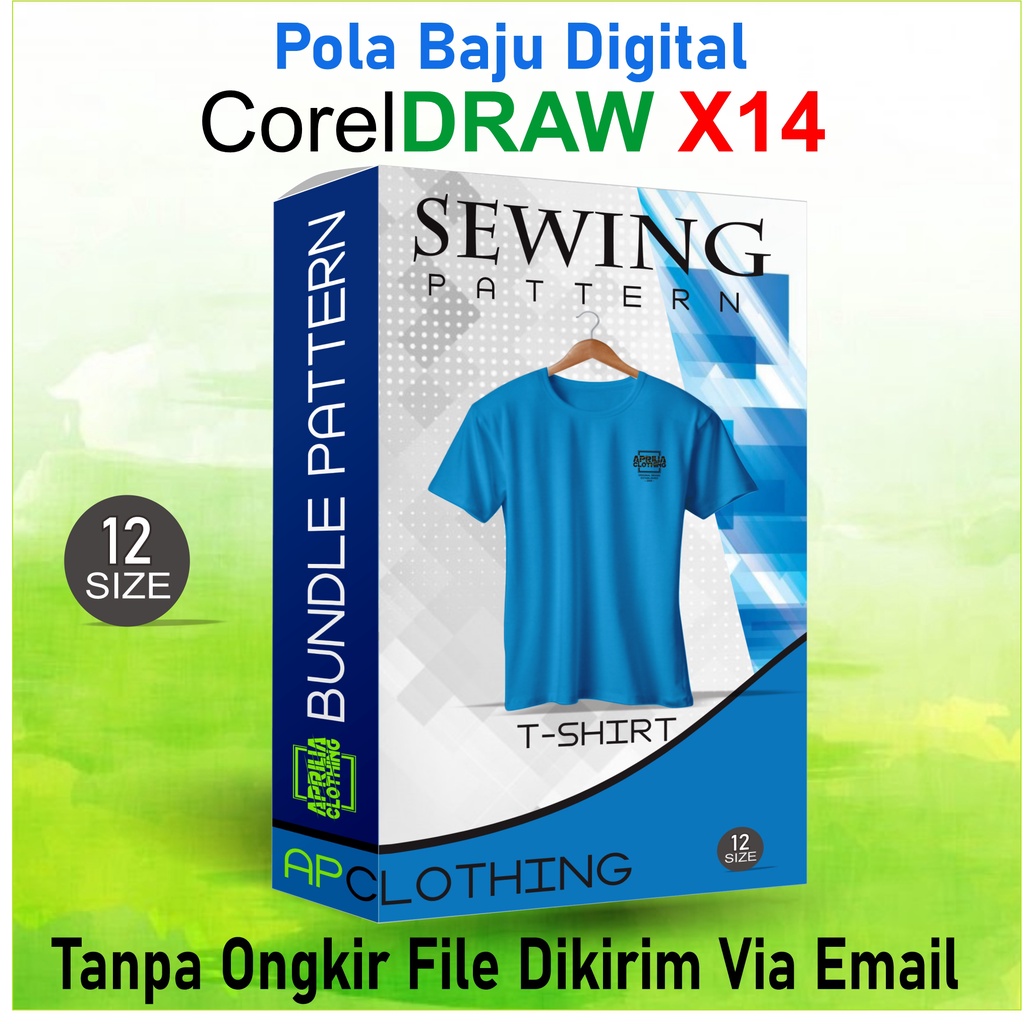 Jual POLA KAOS OBLONG BENTUK FILE CORELDRAW X 14 12 SIZE , XS - 8XL ...
