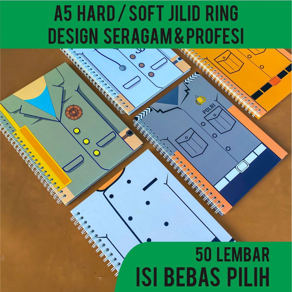 Jual Notes Jilid Ring Spiral Isi Bebas Pilih A5 50 Lembar Hardcover ...