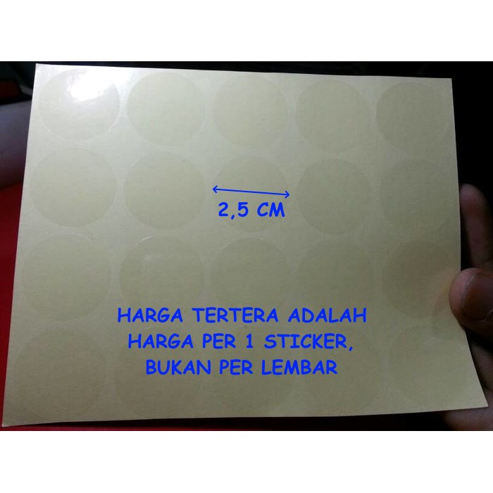 Jual 25mm round clear sticker transparent box packaging seal ( Stiker ...