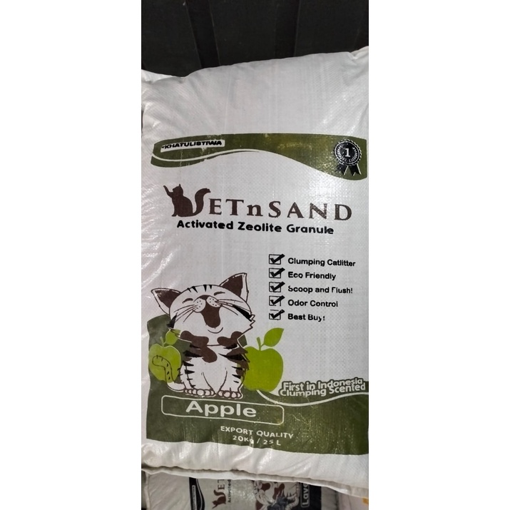 Jual PASIR VETSAND 20kg PASIR KUCING 25L Gumpal Wangi Active Zeolite ...