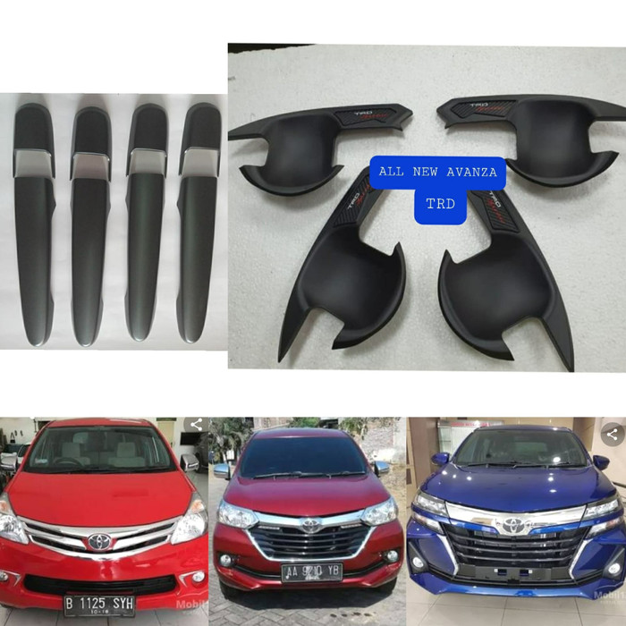 Jual Cover handle PINTU + outer MANGKOK LOGO TRD TOYOTA ALL NEW AVANZA 2012-2021 HITAM DOFF ...
