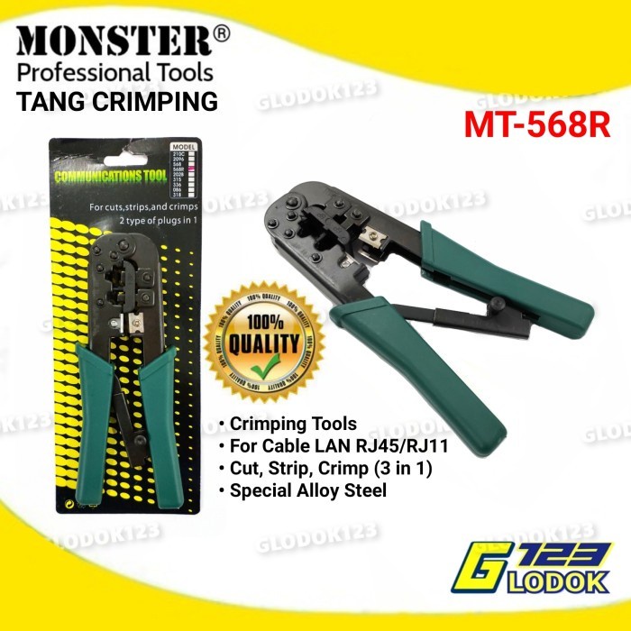 Jual Tang Crimping RJ45 RJ11 Krimping Kabel LAN RJ 45, 3 in 1 MT568R ...