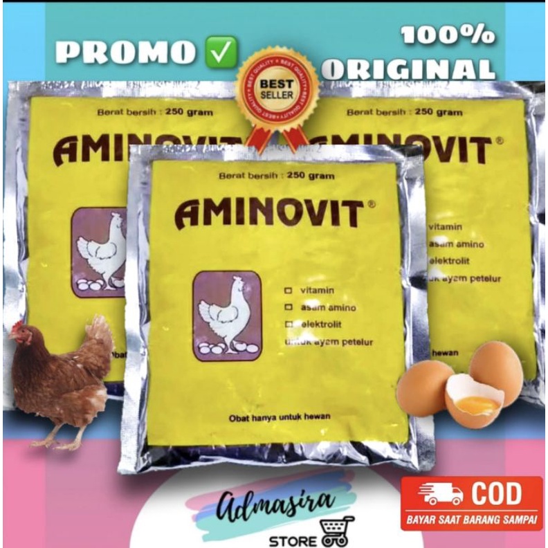 Jual AMINOVIT 250 gram vitamin Unggas Ayam Petelur Medion | Shopee Indonesia