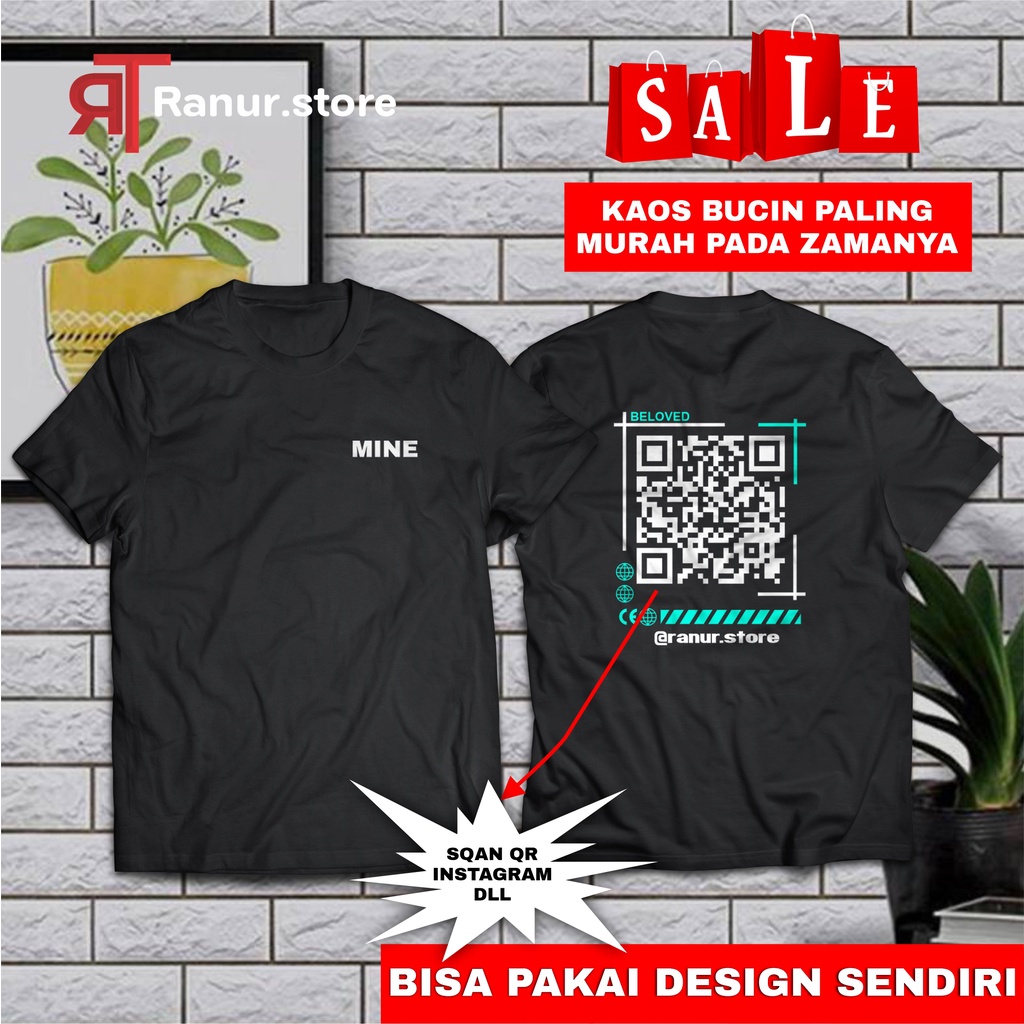 Jual KAOS BARCODE QR CODE IG INSTAGRAM WHATSAPP TIKTOK VIRAL CUSTOM ...