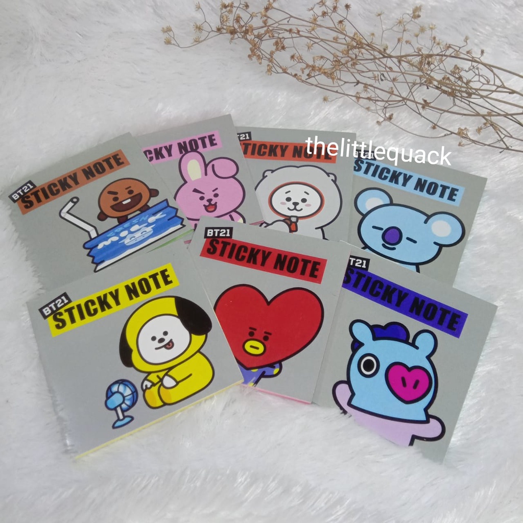Jual STICKY NOTES BT21 BTS KARTUN ANEKA WARNA -SJ | Shopee Indonesia