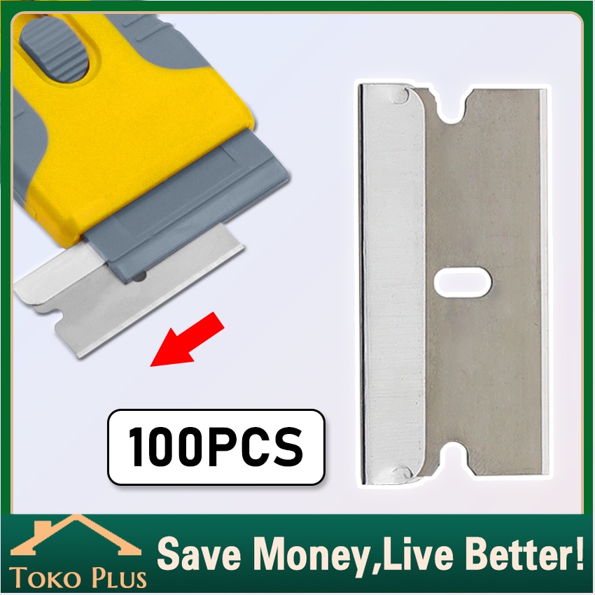 Jual Mata Pisau Refill 100Pcs Cutter Scraper Kape Pisau Pengupas Stiker ...