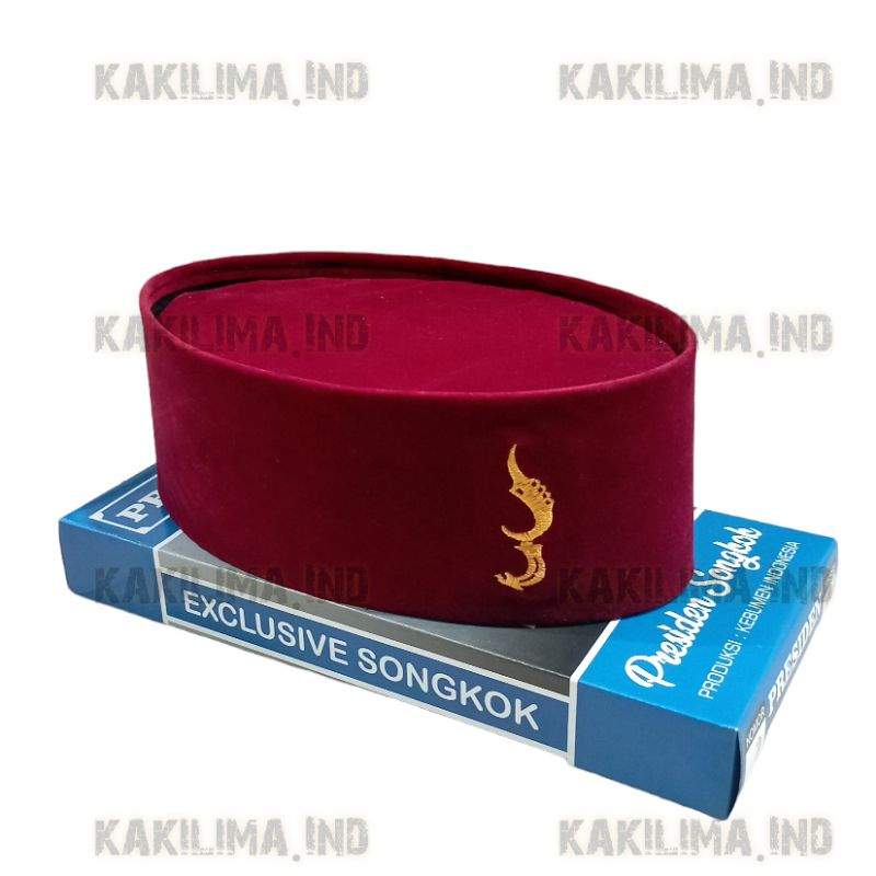 Jual Peci songkok Kopiah Polos Merah logo kujang peci pria model ...