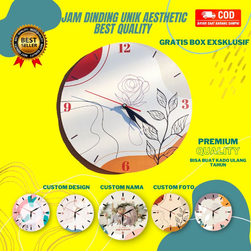 Jual Jam Dinding Unik Aesthetic Art Minimalis Hiasan dinding jam ...