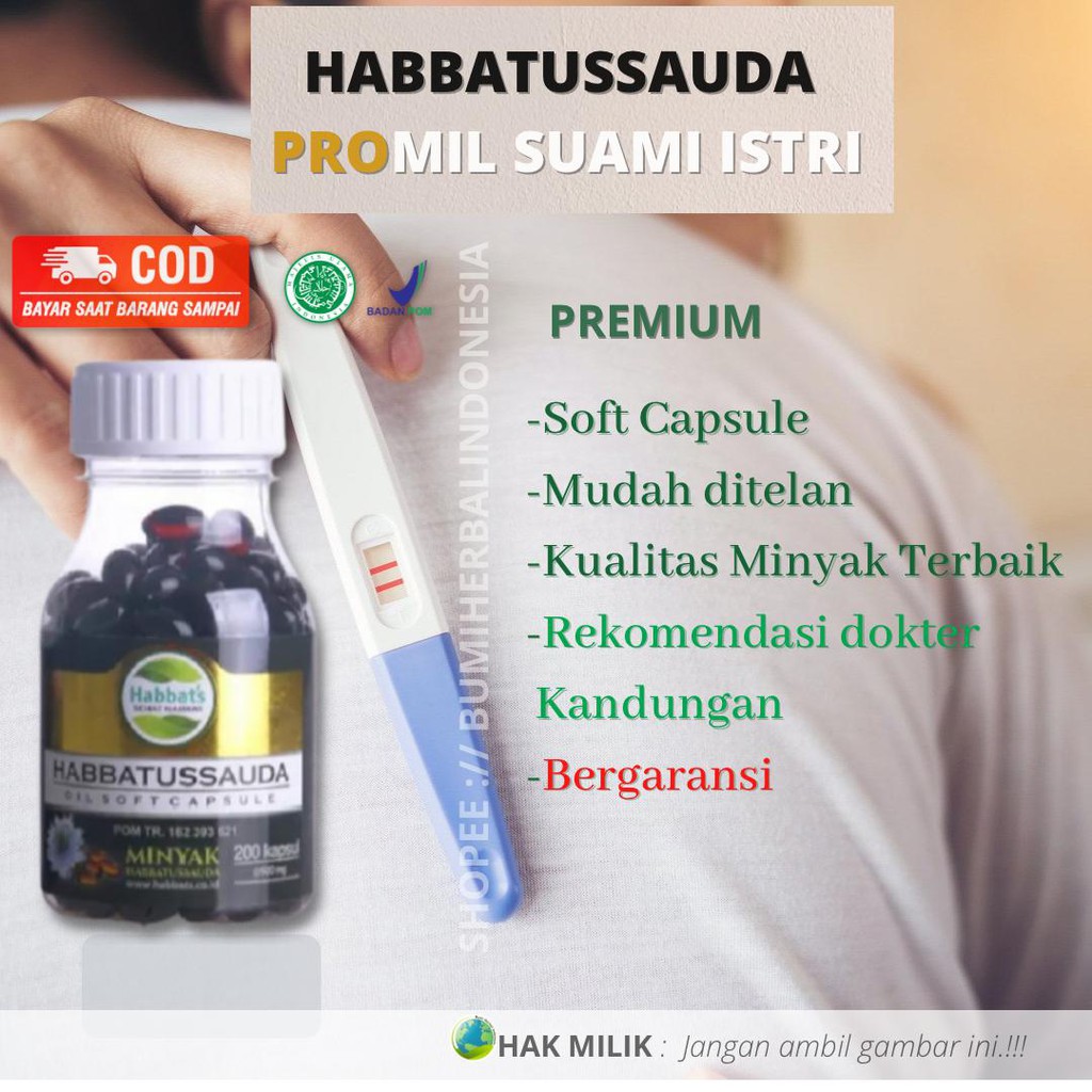 Jual HABBATUSSAUDA PROMIL SUAMI ISTRI penyubur kandungan sperma pria habatusauda promil program ...