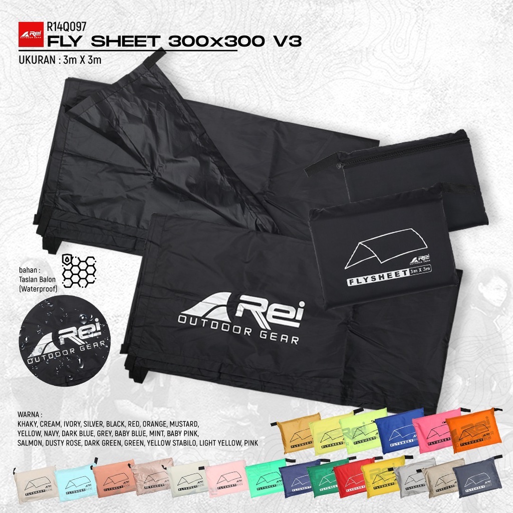 Jual Fly Sheet Cover Tenda 300X300 V3 Arei Outdoorgear | Shopee Indonesia