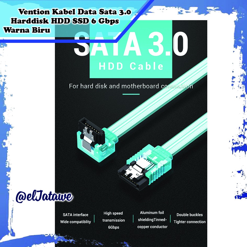 Jual Vention Kabel Data Sata 3.0 Harddisk HDD SSD 6 Gbps Warna Biru ...
