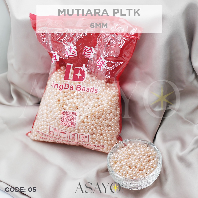 Jual (500gram) Mutiara Plastik Ringan 3mm 4mm 5mm 6mm Warna Peach Pink ...