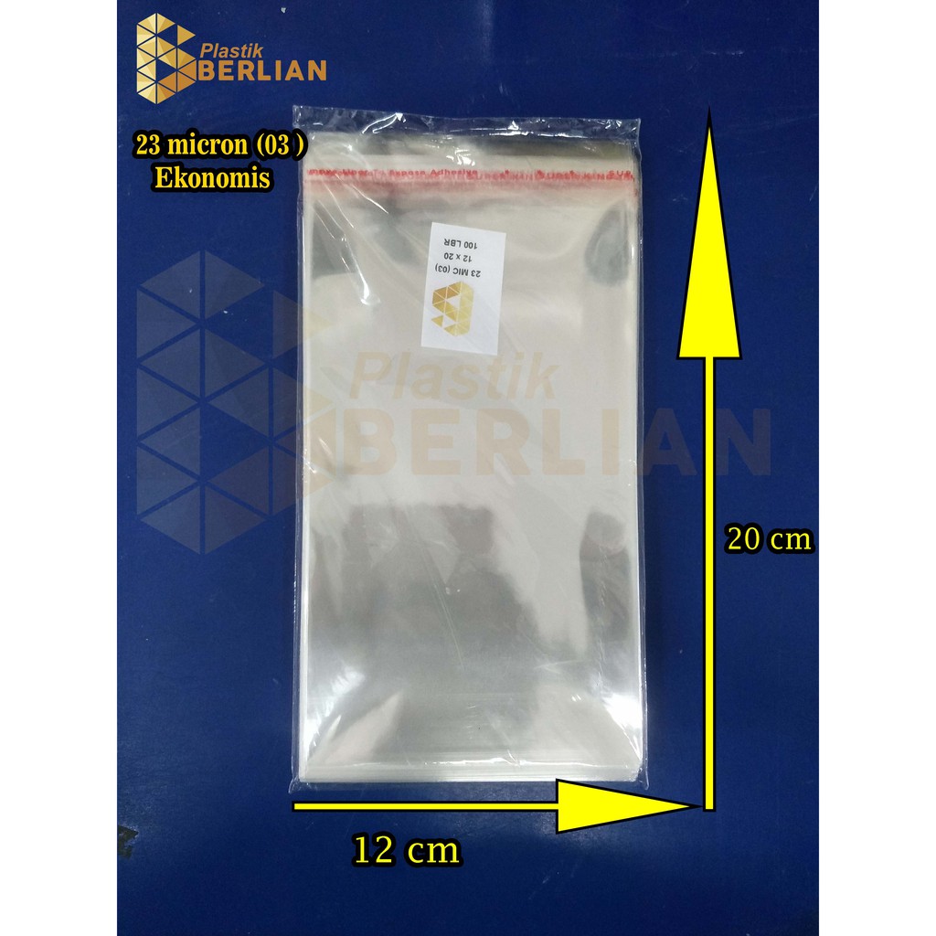 Jual 12 x 20 cm Plastik OPP EKONOMIS 23micron (100 lbr) (lem/seal ...