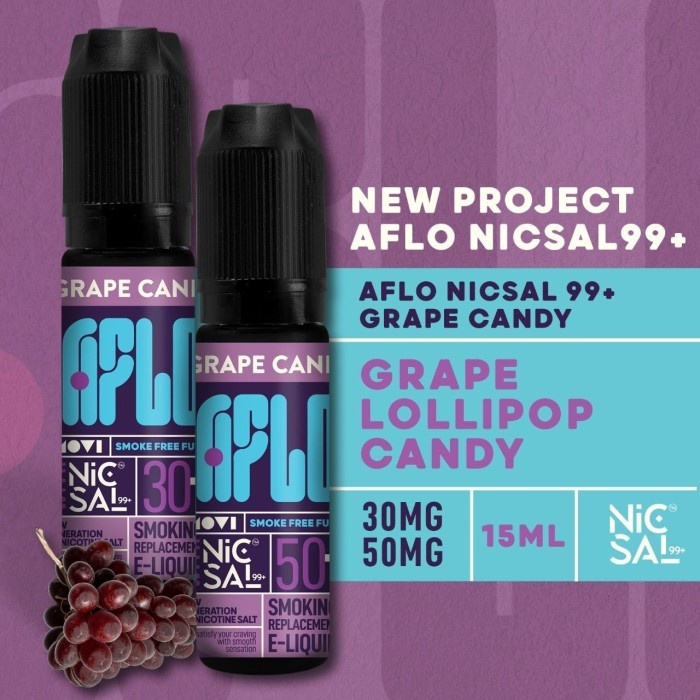 Jual LIQUID MOVI NICSAL99+ AFLO SALT NICOTINE GRAPE LOLLIPOP CANDY ...