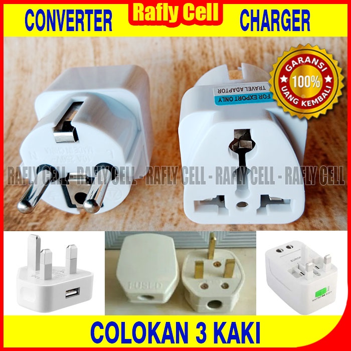 Jual Over Steker Kepala Adaptor 3 Kaki Sambungan Colokan Kabel Charger ...