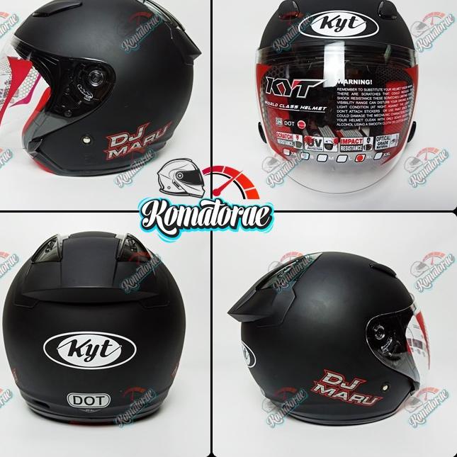 Jual Terbaru! HELM KYT DJ MARU SOLID BLACK DOFF HALF FACE ~ | Shopee Indonesia