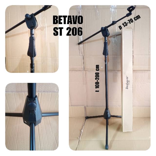 Jual STAND MIC LANTAI BETAVO ST 206 PROFESIONAL STANDDING MICROPHONE | Shopee Indonesia