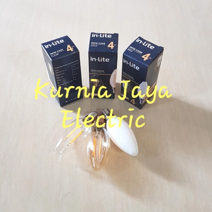 Jual INLITE Lampu LED Filament Candle INFM C35 4W E14 220V Kuning 3 ...