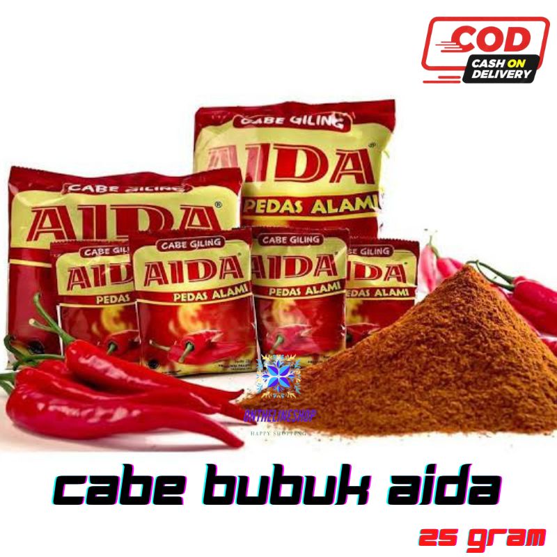 Jual cabe bubuk AIDA 25 gram / bumbu masak / penyedap rasa | Shopee ...