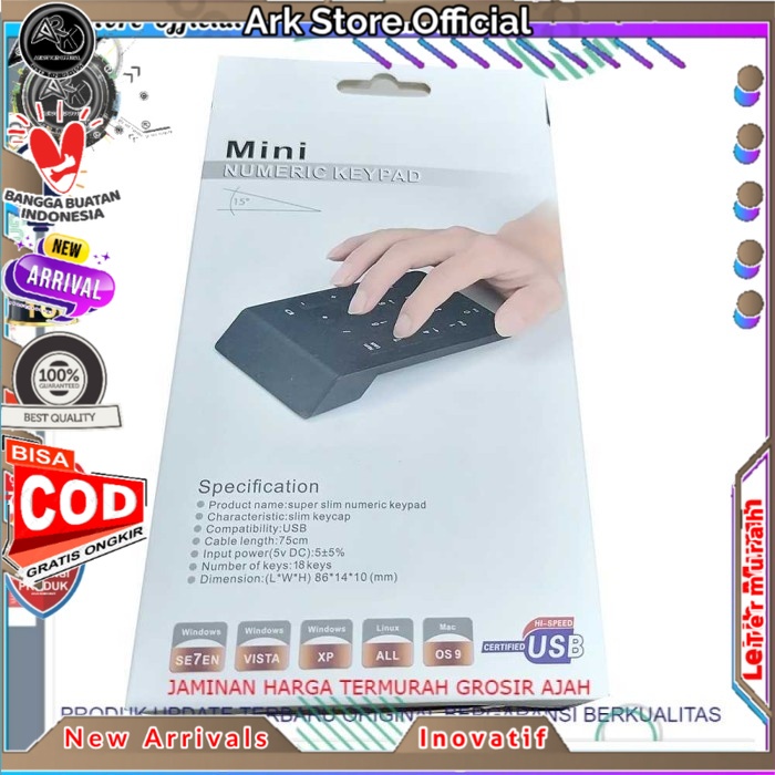 Jual Keyboard Touch Pad Tombol Angka Num Pad Numeric Wired Wireless 2 ...