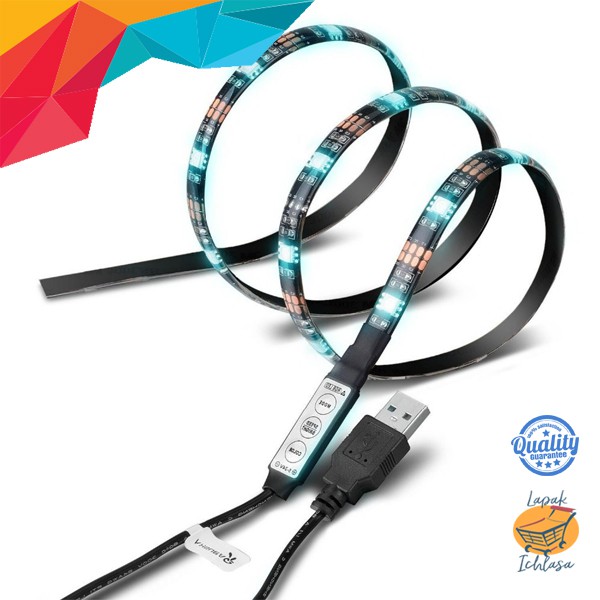 Jual Lampu LED Strip RGB 5050 90cm dengan Controller USB 5V - L5 Tahan ...