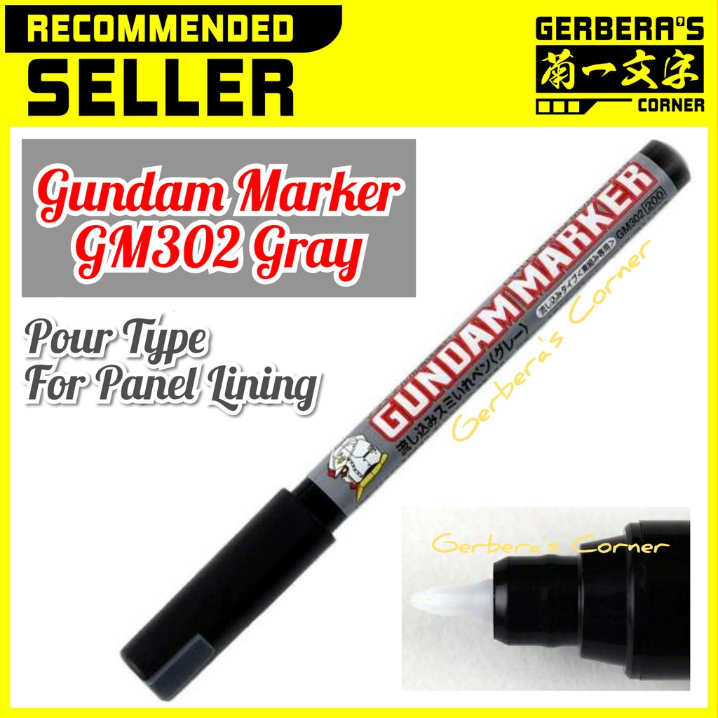 Jual Gundam Marker Pour Type Gray GM302 Slushing Panel Lining Mr Hobby ...