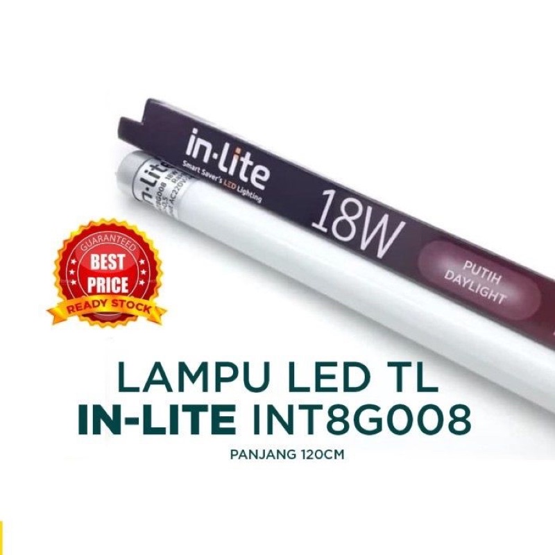 Jual lampu TL LED 9 watt 9w cahaya 4000k / cahaya natural 18w 120cm INLITE IN LITE IN-LITE ...