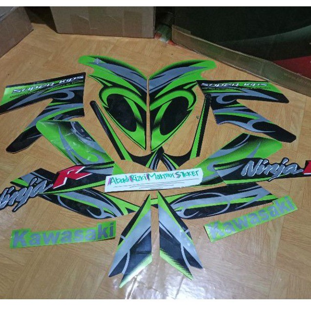 Jual stiker Striping lis body ninja r hijau 2012 2013 full set kualitas ...