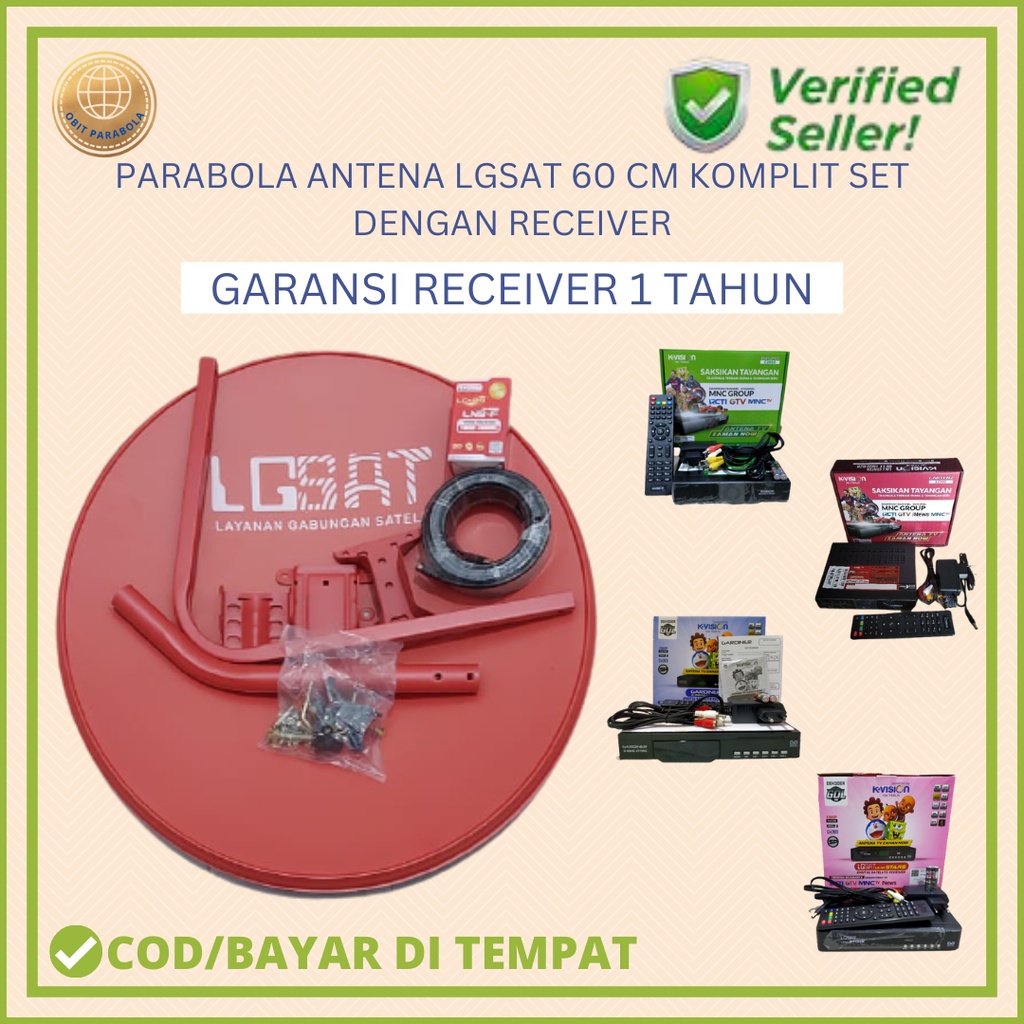 Jual PARABOLA LGSAT KUBAND KOMPLIT RECEIVER KVISION/GOL ANTENA 60 CM ...