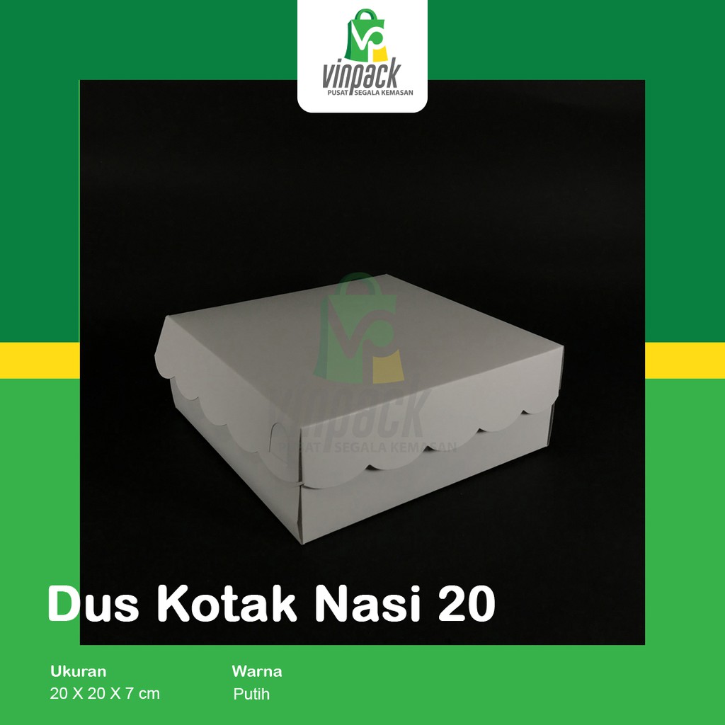 Jual Box/ Dus putih/ Dus Putih Polos/ Box Kotak Nasi/ Dus Nasi uk 20 ...