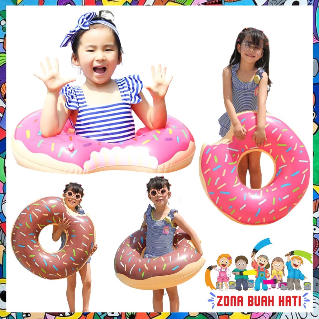 Jual ZBH Pelampung Ban Renang Anak Karakter Donut Gigit 70cm Quacker ...