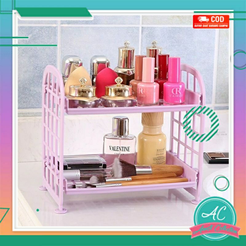 Jual rak kosmetik transparan laci 3 susun rak atk meja serbaguna ...
