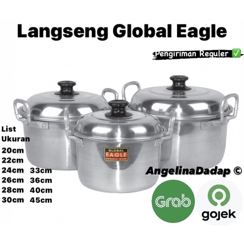 Jual Langseng Global Eagle Jumbo 45cm Langseng Alumunium Panci ...