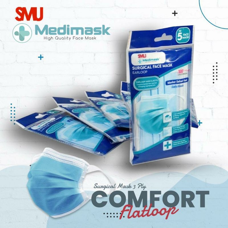 Jual Smu Medimask Surgical Face Mask Comfort Earloop 5S | Shopee Indonesia