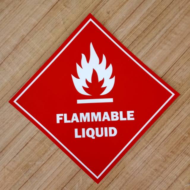 Jual Stiker K3 rambu safety. Flammable liquid. UK 15x15cm | Shopee ...