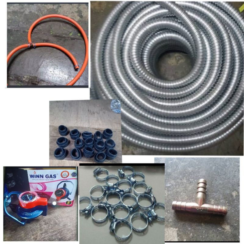 Jual SELANG GAS 6METER+CABANG T DAN REGULATOR WIN GAS W900 | Shopee ...