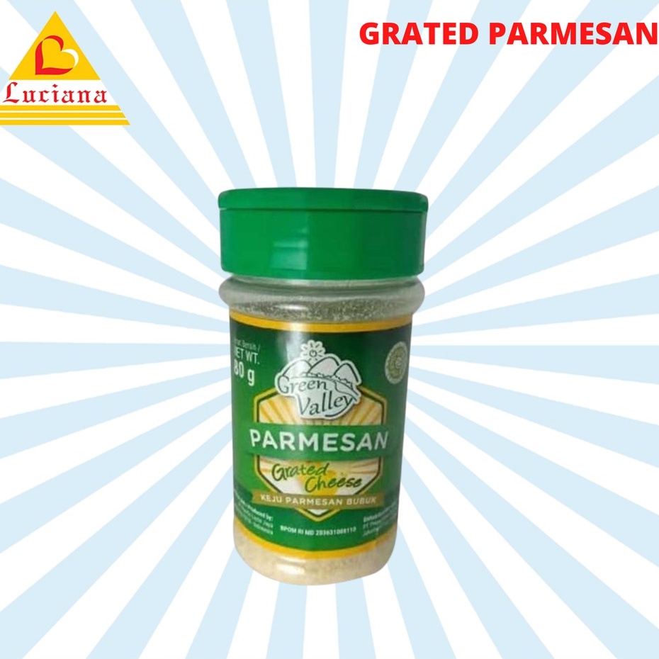 Jual Keju parmesan / Parmesan Cheese Green Valley Grated 80 g | Shopee ...