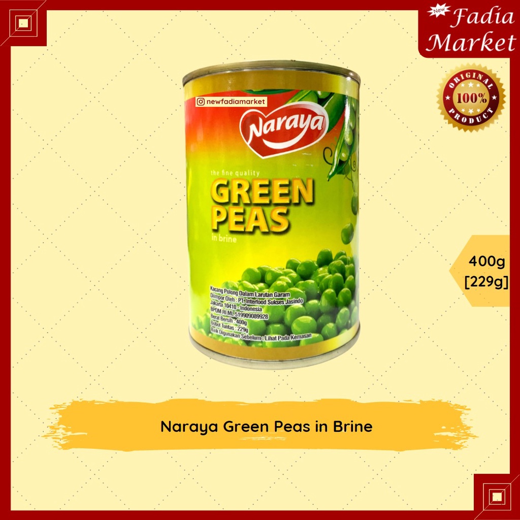 Jual Naraya Green Peas in Brine (Kacang Polong Kaleng/Jingto) 400g ...