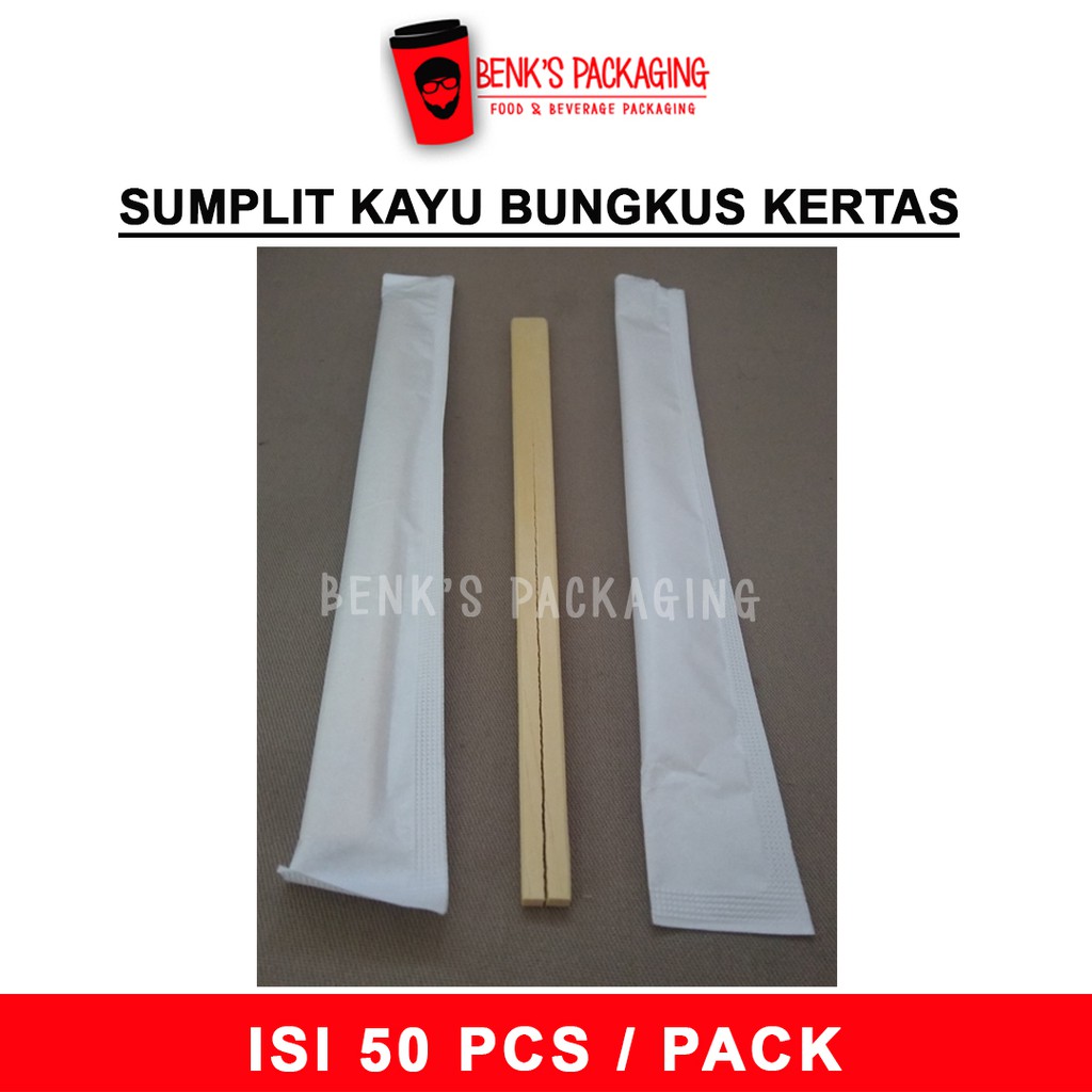 Jual Chopstick Genroku / Sumpit Kayu Bungkus Kertas, isi 50 pcs ...
