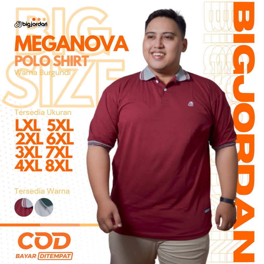 Jual MEGANOVA Kaos kerah pria jumbo 4L 5L 6L 7L 8L baju polo shirt big size 4XL 5XL 6XL 7XL 8XL ...