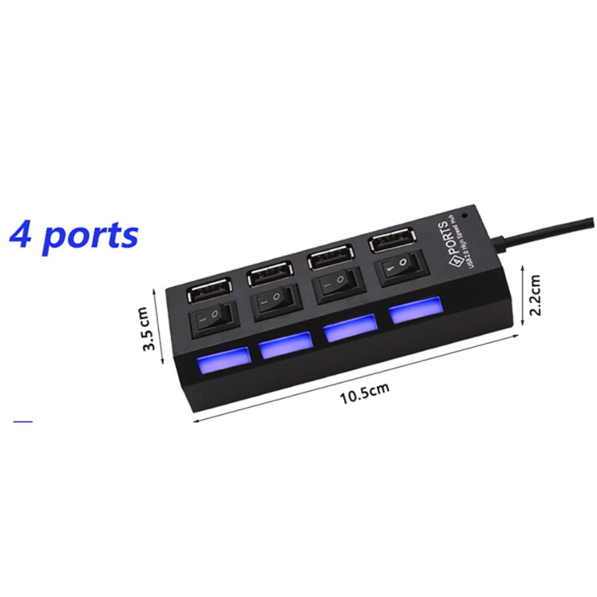 Jual USB Hub 4 Port Output On Off Saklar Lampu USB 2.0 | Shopee Indonesia
