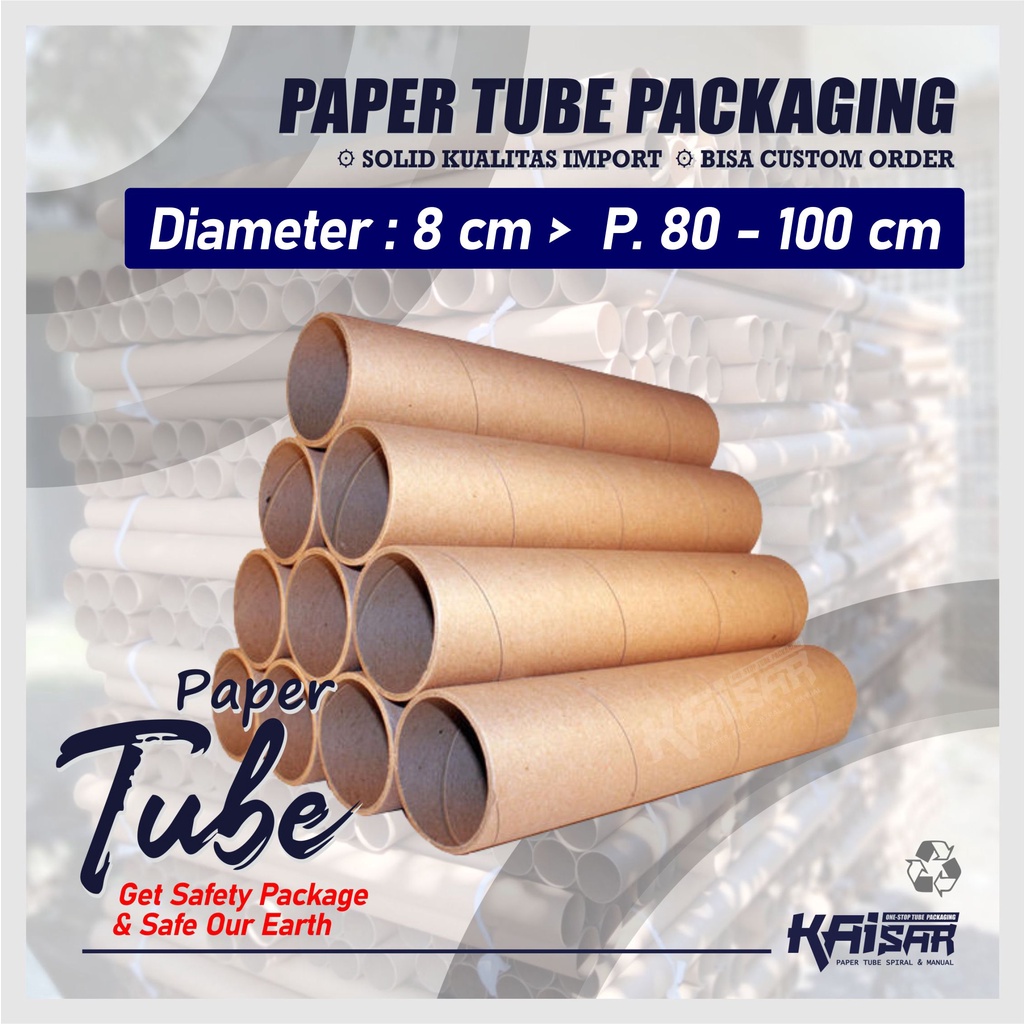 Jual Paper Tube / Tabung Selongsong / Dus Packing Diameter 8 cm Panjang 80 - 100 cm | Shopee ...