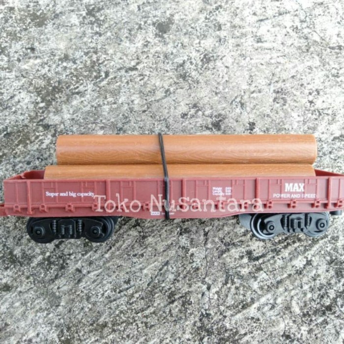 Jual Miniatur- Mainan Miniatur Kereta Api Gerbong Barang Kayu Rail King ...