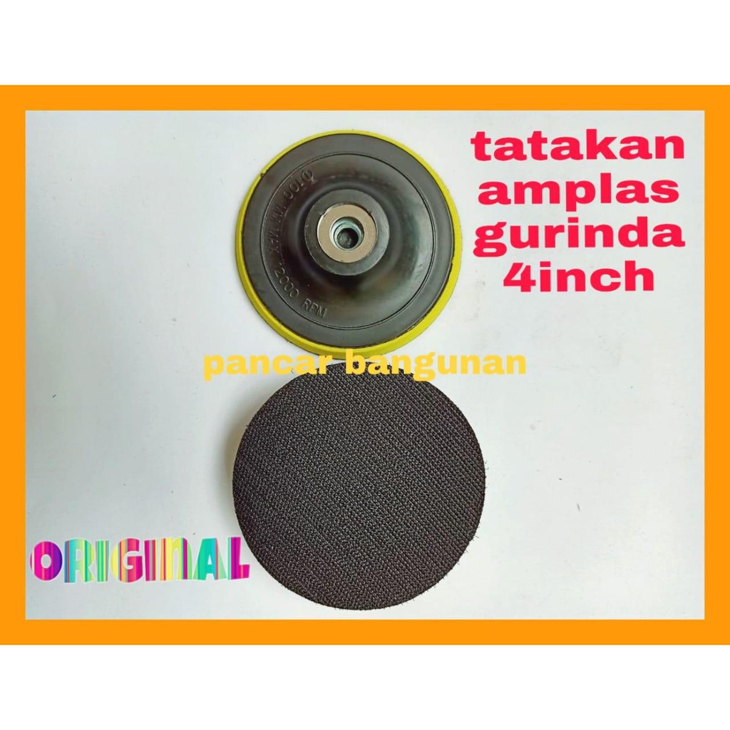 Jual TATAKAN AMPLAS BULAT GURINDA 4 INCH-PAD VELCRO GERINDA TANGAN ...