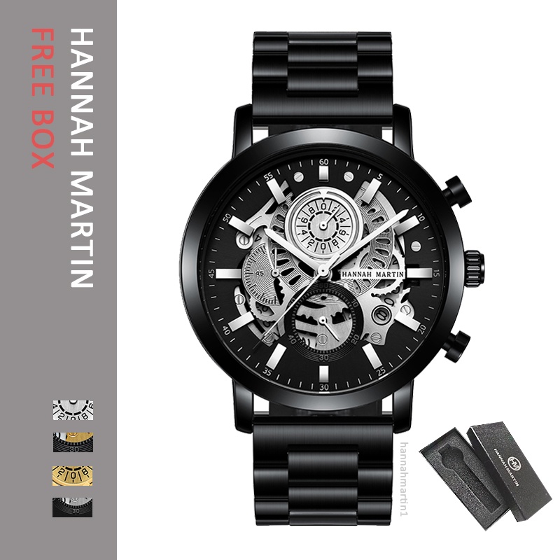 Jual HANNAH MARTIN Jam Tangan Pria 100% Original Fashion Tahan air ...
