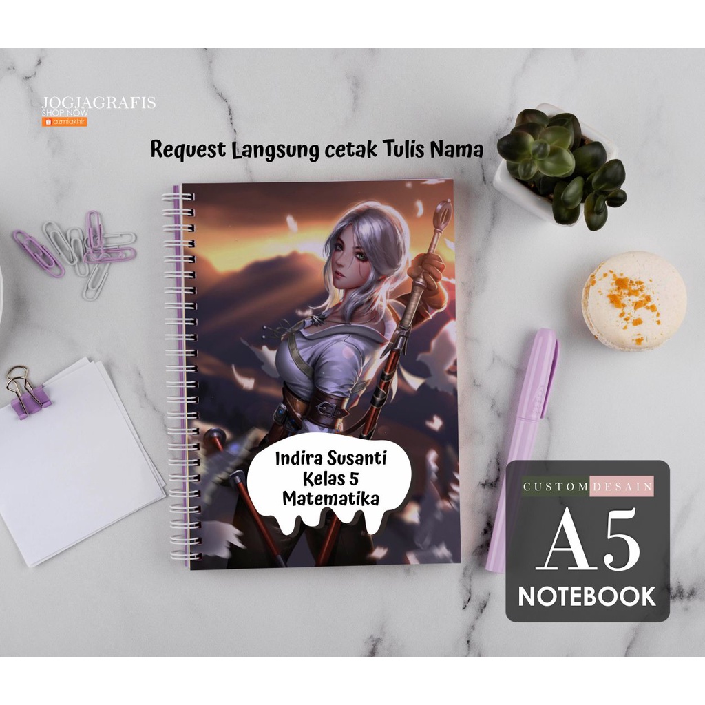 Jual Blocknote Anime A5 Custom Desain / BUKU TULIS CUSTOM / bloknot ...