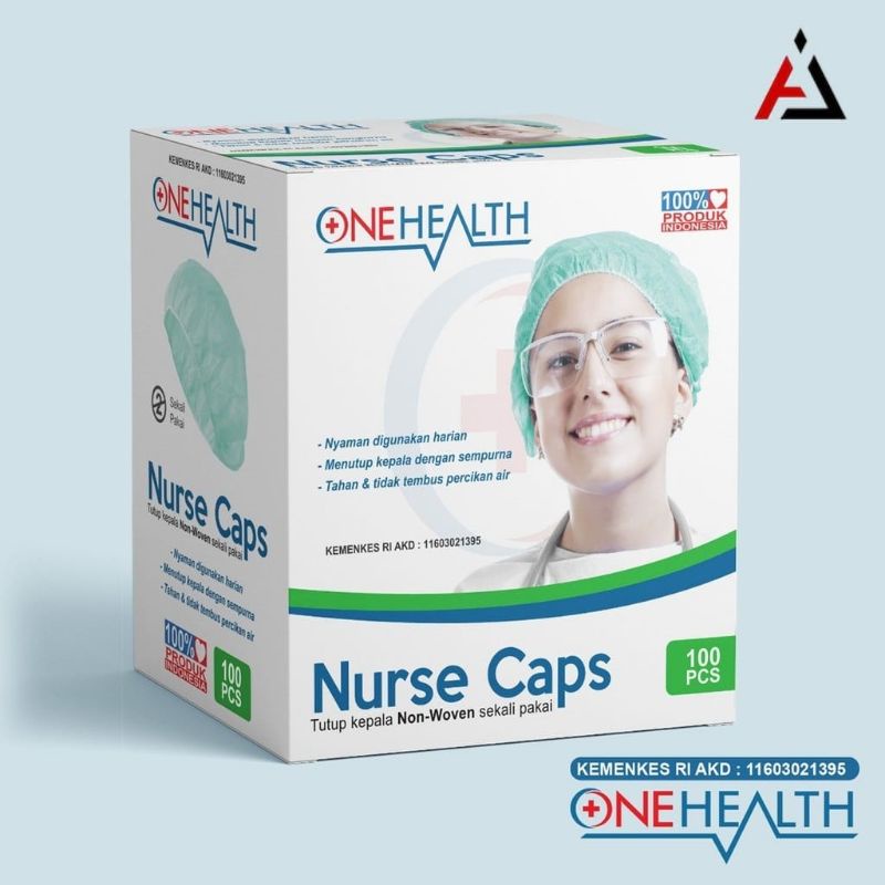 Jual Nurse Cap Onehealth isi 100 Pcs / Topi Suster / Hair Net / Penutup ...