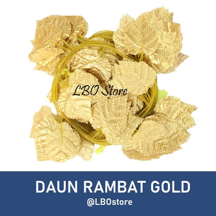 Jual Daun Rambat Gold Artificial / Daun Anggur Emas Rambat Dekorasi ...